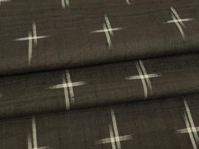 平和屋着物▽上質な紬　単衣　十字絣　正絹　逸品　DAAV9984sf