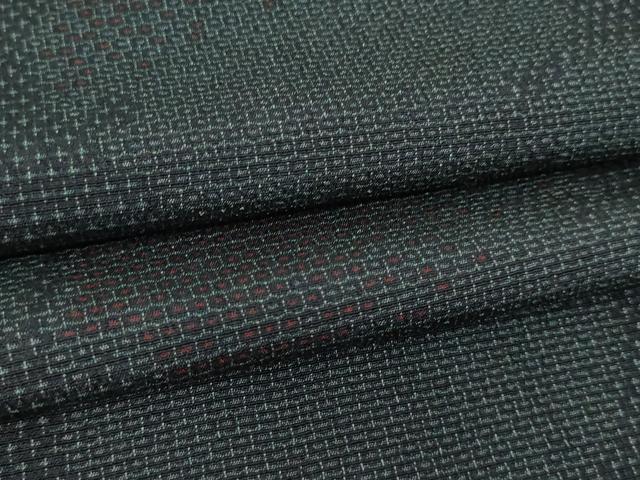 平和屋着物▽本塩沢　単衣　雪輪重ね文　正絹　逸品　DAAW9169sf