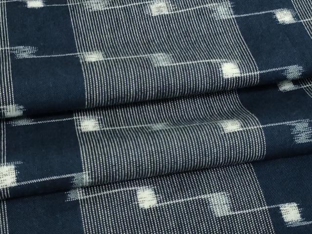 平和屋着物▽久留米絣　単衣　変わり格子　綿　逸品　DAAV9994sf