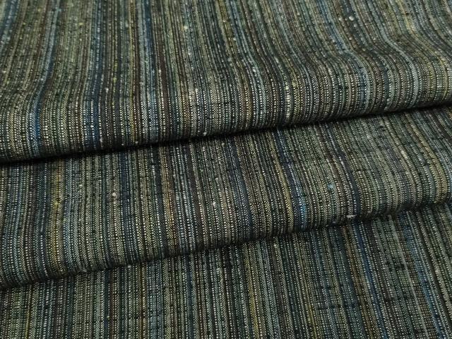 平和屋着物▽上質な紬　単衣　間道　正絹　逸品　DAAV9997sf