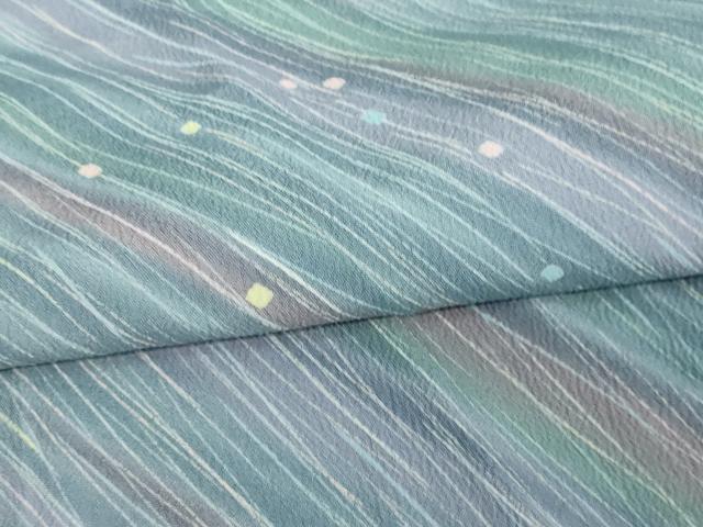 平和屋着物▽小紋 単衣 斜縞 洗える着物 DAAW9175sf