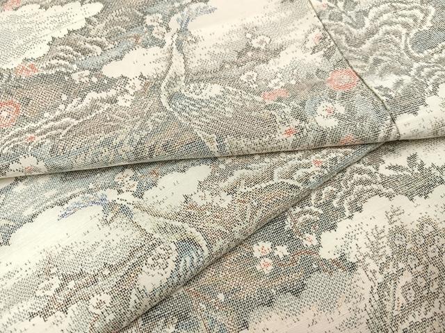 平和屋着物●上質な紬　孔雀花文　正絹　逸品　未使用　AABA1286ph