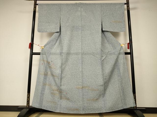 平和屋着物＊夏物　訪問着　絽　刺繍　草花文　金彩　正絹　逸品　未使用　AABA2810jd