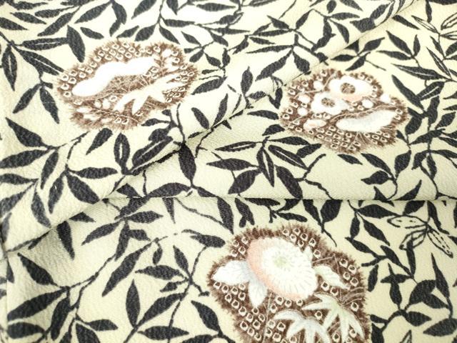 平和屋着物▽小紋　単衣　草花文　洗える着物　DAAV5704az