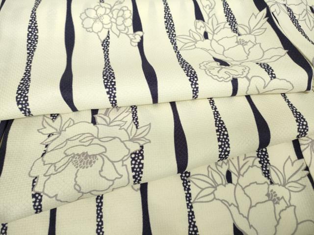 平和屋着物▽小紋　単衣　花間道　洗える着物　DAAV5725az