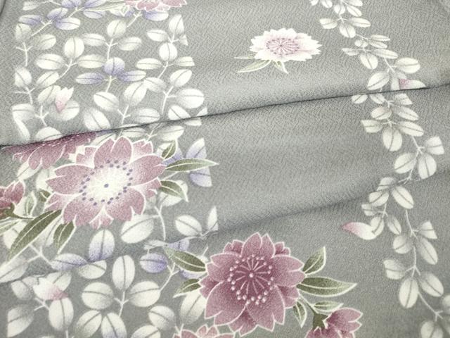 平和屋着物▽小紋　単衣　花間道　洗える着物　DAAV5733az