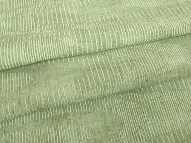 平和屋着物▽上質な紬　単衣　絣流水文　反端付き　正絹　逸品　DAAV5751az