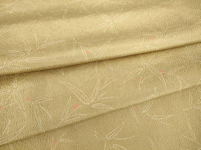 平和屋着物▽上質な小紋　単衣　南天文　鬼しぼ縮緬　正絹　逸品　DAAV5779az