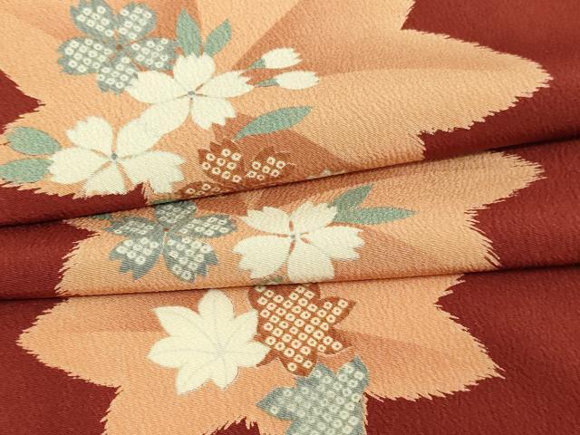 平和屋着物▽小紋　単衣　舞花文　洗える着物　DAAW9173sf