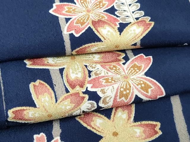 平和屋着物▽小紋　単衣　舞花文　洗える着物　DAAW9177sf