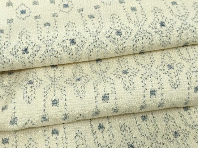 平和屋着物▽本塩沢　単衣　吉祥文　正絹　逸品　DAAV9987sf