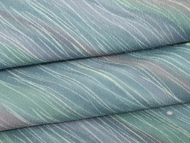 平和屋着物▽小紋　単衣　斜縞　洗える着物　DAAW9175sf