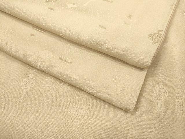 平和屋着物●上質な色無地　陶器地紋　白茶色　正絹　逸品　DAAV3367du