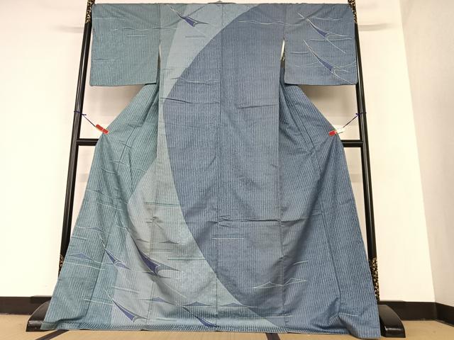 平和屋着物●訪問着　紬地　飛鳥文　ロング丈　正絹　逸品　AABA0178zg