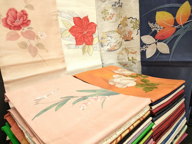 平和屋本店■夏物 名古屋帯 絽 紗 まとめて 50点 花柄 手描き 金銀糸 など 未使用品あり 全て正絹 se3640