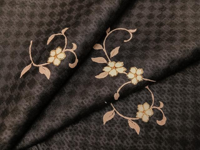 平和屋着物●上質な小紋　花唐草文　やまと誂製　正絹　逸品　AABA7809ph