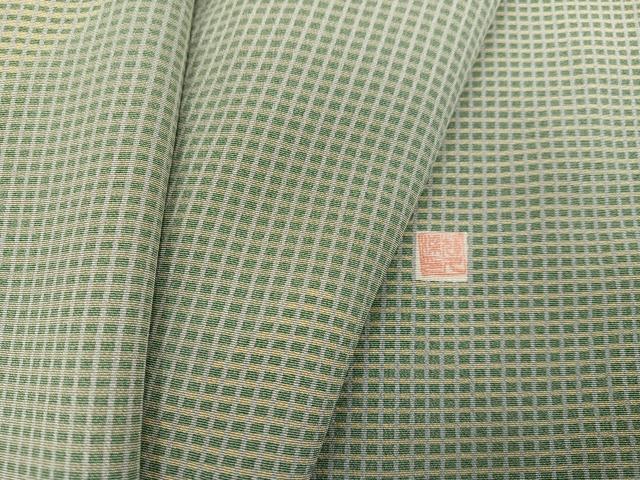 平和屋着物●訪問着　作家物　田島輝久　格子　正絹　逸品　AABA7843ph