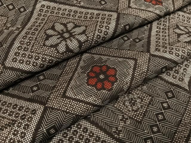 平和屋着物●本場大島紬　龍郷絣　正絹　逸品　AABA7838ph