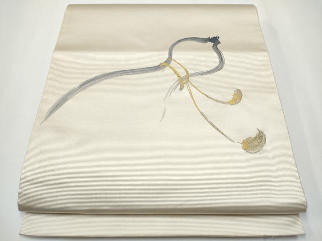 平和屋着物●太鼓柄袋帯　六瓢息災　金糸　正絹　逸品　CAAX7572hy