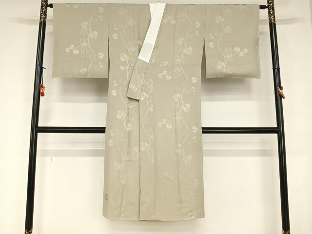 平和屋着物●京都の名門ブランド　銀花仙　長襦袢　袷　蔦の葉地紋　生壁色　正絹　逸品　未使用　AABA0342zg