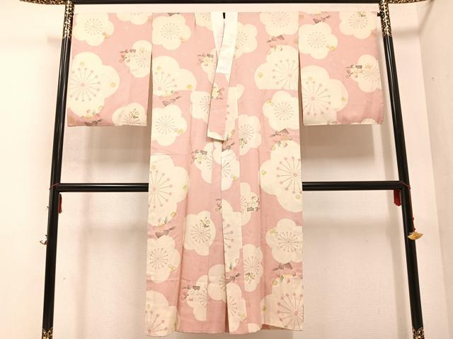 平和屋着物●長襦袢　無双仕立て　梅　桃　やまと金ラベル　正絹　逸品　AABA8192ph