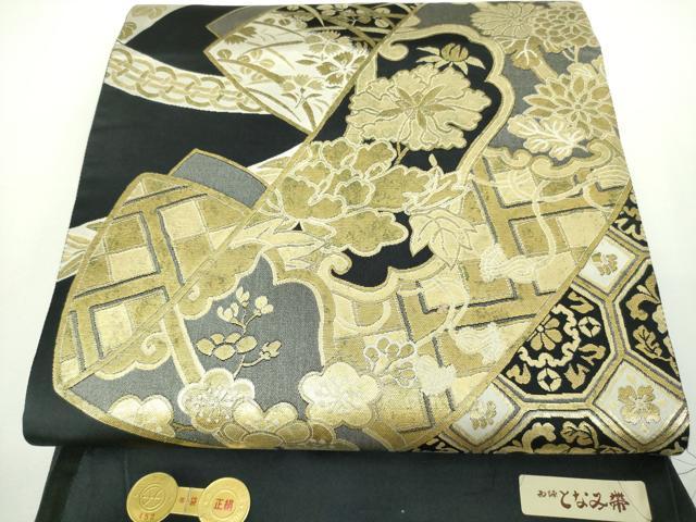 平和屋着物●「美しいキモノ」お馴染みのメーカー　となみ織物　全通柄袋帯　春秋　本金箔　証紙付き　正絹　逸品　DAAW9340sf