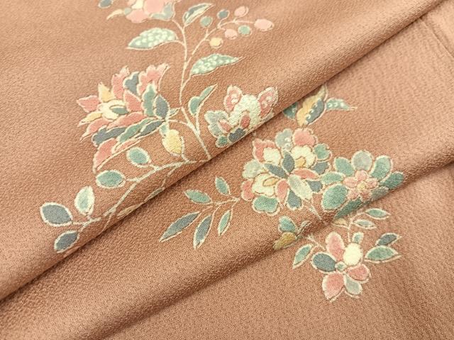 平和屋着物●上質な小紋　更紗文様　鈴乃屋扱い　ロング丈　正絹　逸品　AABB0365ph