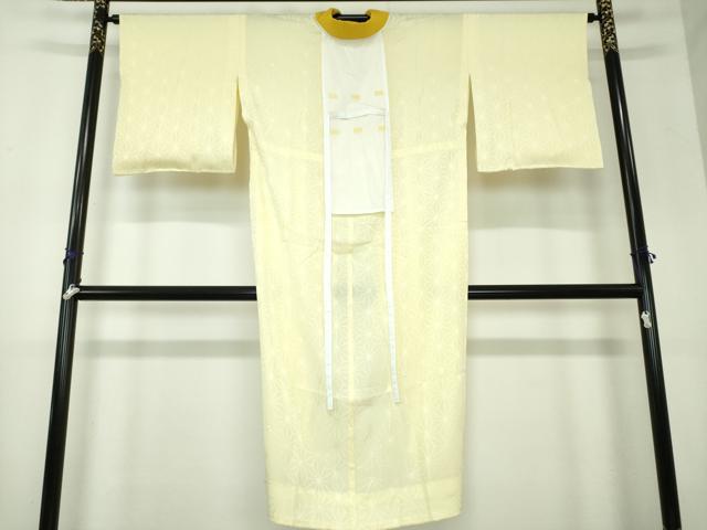 平和屋着物○上質な長襦袢 無双仕立て 半衿刺繍 麻の葉地紋 正絹 逸品