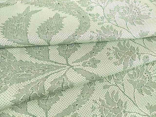 平和屋着物▽上質なお召　単衣　更紗花文　正絹　逸品　DAAV5985az