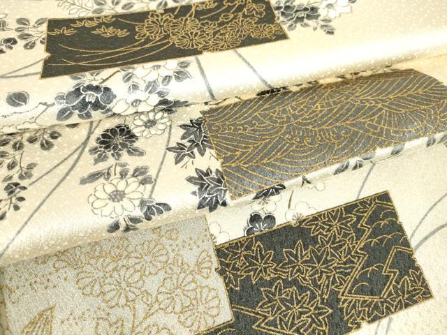 平和屋着物▽上質な小紋　単衣　色紙花文　金彩　正絹　逸品　DAAX3039az