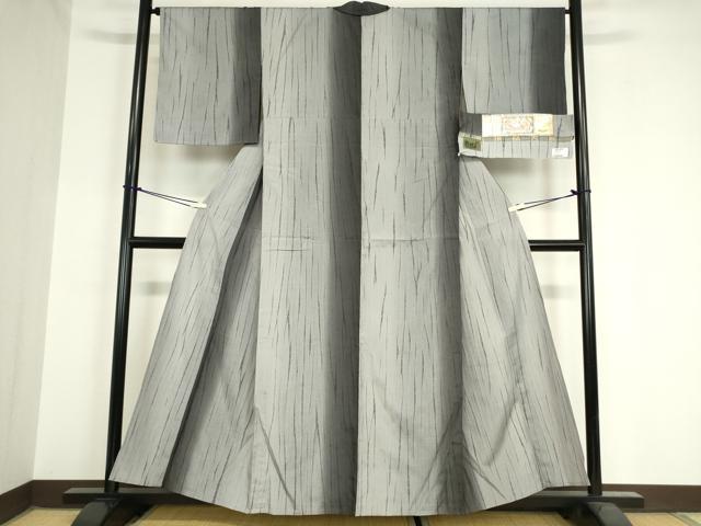 平和屋着物▽篠原実美監修　本場縞大島紬　単衣　絞り　縞　大島紬美幸謹製　証紙付き　正絹　逸品　未使用　DAAX3064az