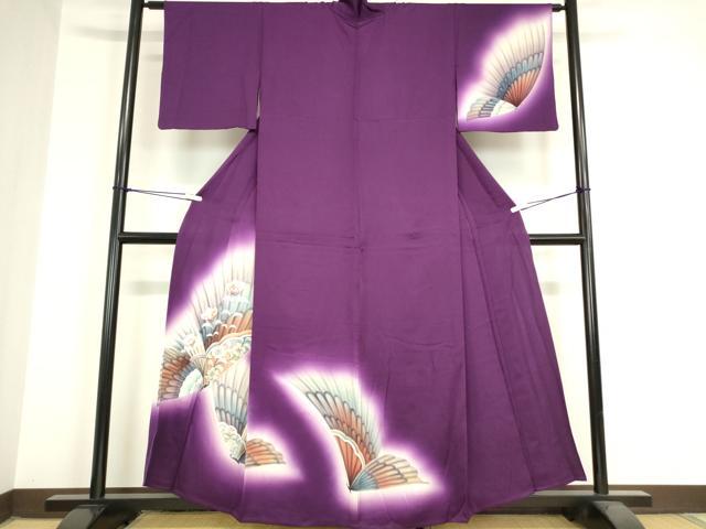 平和屋着物▽訪問着　単衣　舞蝶文　暈し染め　金銀彩　正絹　逸品　DAAX3101az