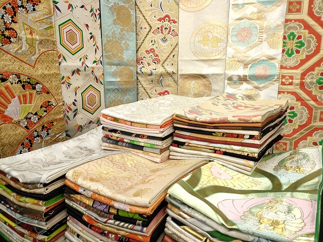 平和屋本店■袋帯 西陣 まとめて100点 鶴 向かい鴛鴦 向かい鳥 蝶 更紗 花柄 佐賀錦 金銀糸 など 未使用品あり 全て正絹 se3667