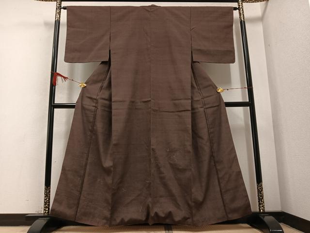 平和屋着物●色留訪問着　紬地　手描き　ろうけつ染め　流水花蝶文　正絹　逸品　AABB1462ph