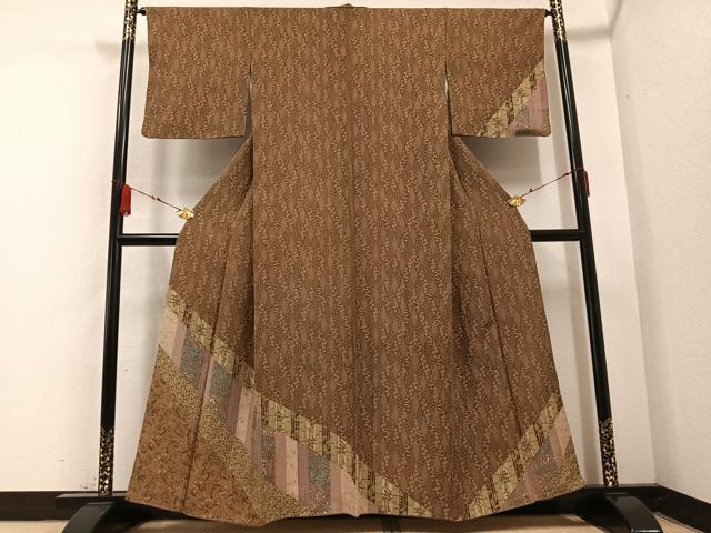 平和屋着物●訪問着　更紗草花文　正絹　逸品　AABB1474ph