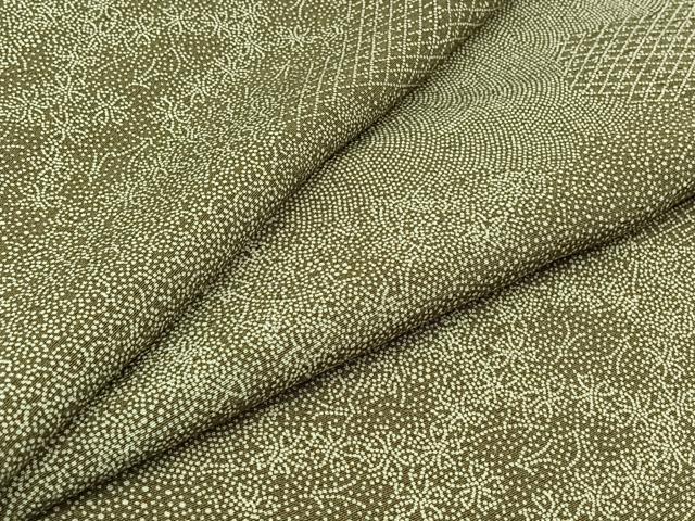 平和屋着物▽伝統工芸士 染谷梅治　江戸小紋　単衣　寄せ小紋柄　正絹　逸品　AABB2463jh