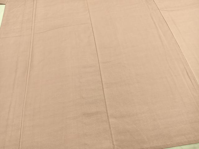 平和屋着物▽上質な紬 単衣 色無地 一斤染色 正絹 逸品