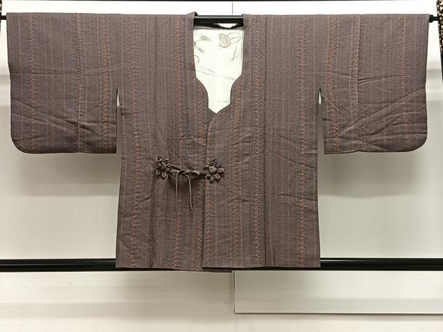 平和屋着物＃道中着　総絞り　間道　正絹　逸品　CAAX7885ua