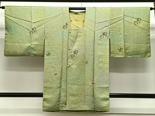 平和屋着物＃本加賀友禅作家　柿本市郎　道行コート　寿光織　加賀吉祥　花丸文　金糸　反端付き　正絹　逸品　未使用　CAAX7869ua
