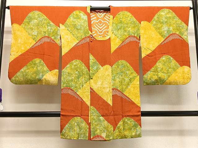 平和屋着物＃道行コート　総絞り　遠山鹿の子文　ロング丈　正絹　逸品　CAAX7892ua