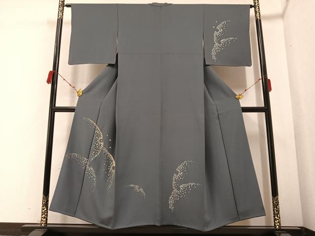 平和屋着物●訪問着　刺繍　雪輪文様　金銀彩　正絹　逸品　AABB2971ph