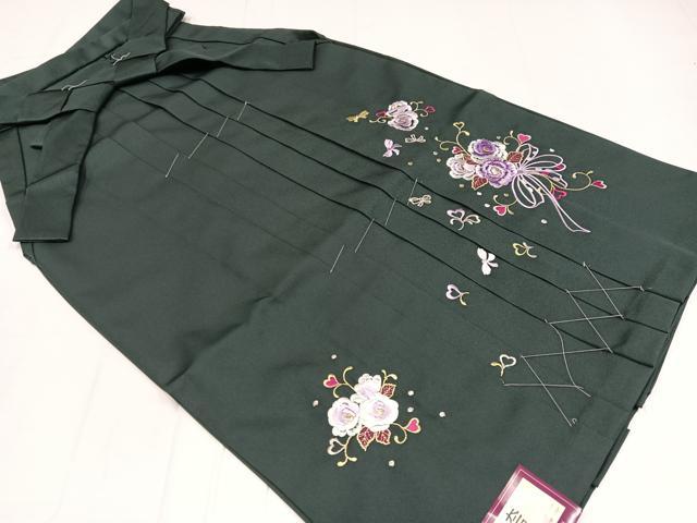 平和屋着物●行灯袴　刺繍　舞花文　金糸　洗える着物　未使用　AABB3607ph