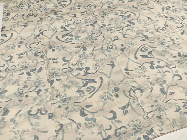 平和屋着物●上質な紬　更紗唐草文　正絹　逸品　未使用　AABB3646ph 平和屋着物○上質な紬 更紗唐草文 正絹 逸品 未使用 AABB3646ph