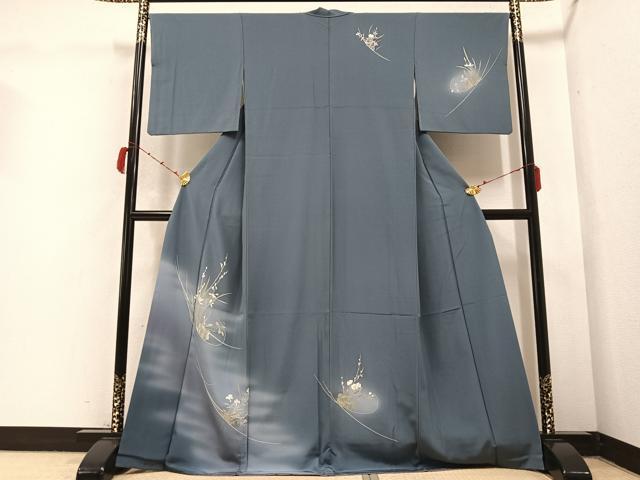 平和屋着物●訪問着　友禅　草花文　暈し染め　金彩　正絹　逸品　AABB4331ph