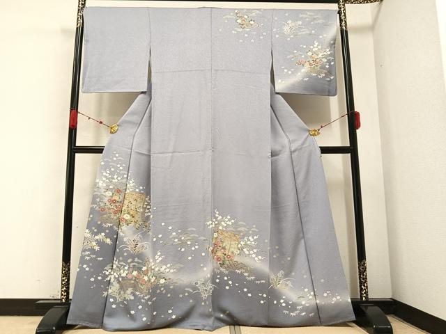 平和屋着物●訪問着　松竹梅几帳草花籬文　暈し染め　金彩　松坂屋扱い　正絹　逸品　AABB4382ph