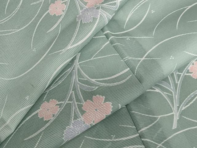 平和屋着物＊夏物　小紋　絽　芝花文　暈し染め　洗える着物　AABB0633st