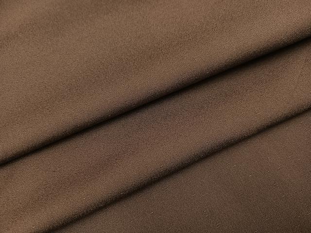 平和屋着物●男性　お召　色無地　樺茶色　正絹　逸品　AABB5102ph