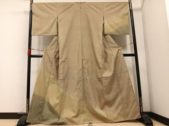 平和屋着物●訪問着　本場染大島紬　紬地　絞り　正絹　逸品　AABB5127ph