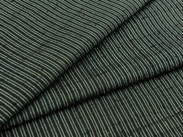 平和屋着物▽男性　紬　単衣　縞　黒地　正絹　逸品　AABB5236jh