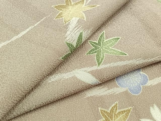 平和屋着物▽小紋　単衣　流水舞花文　洗える着物　AABB5232jh